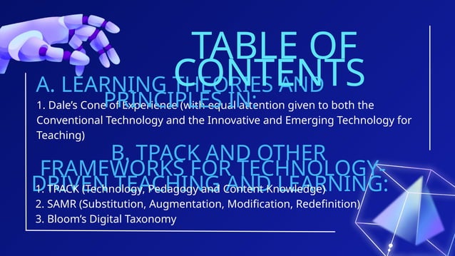 THEORIES AND PRINCIPLES IN THE USE AND DESIGN OF TECHNOLOGY-DRIVEN LESSONS | PPTX