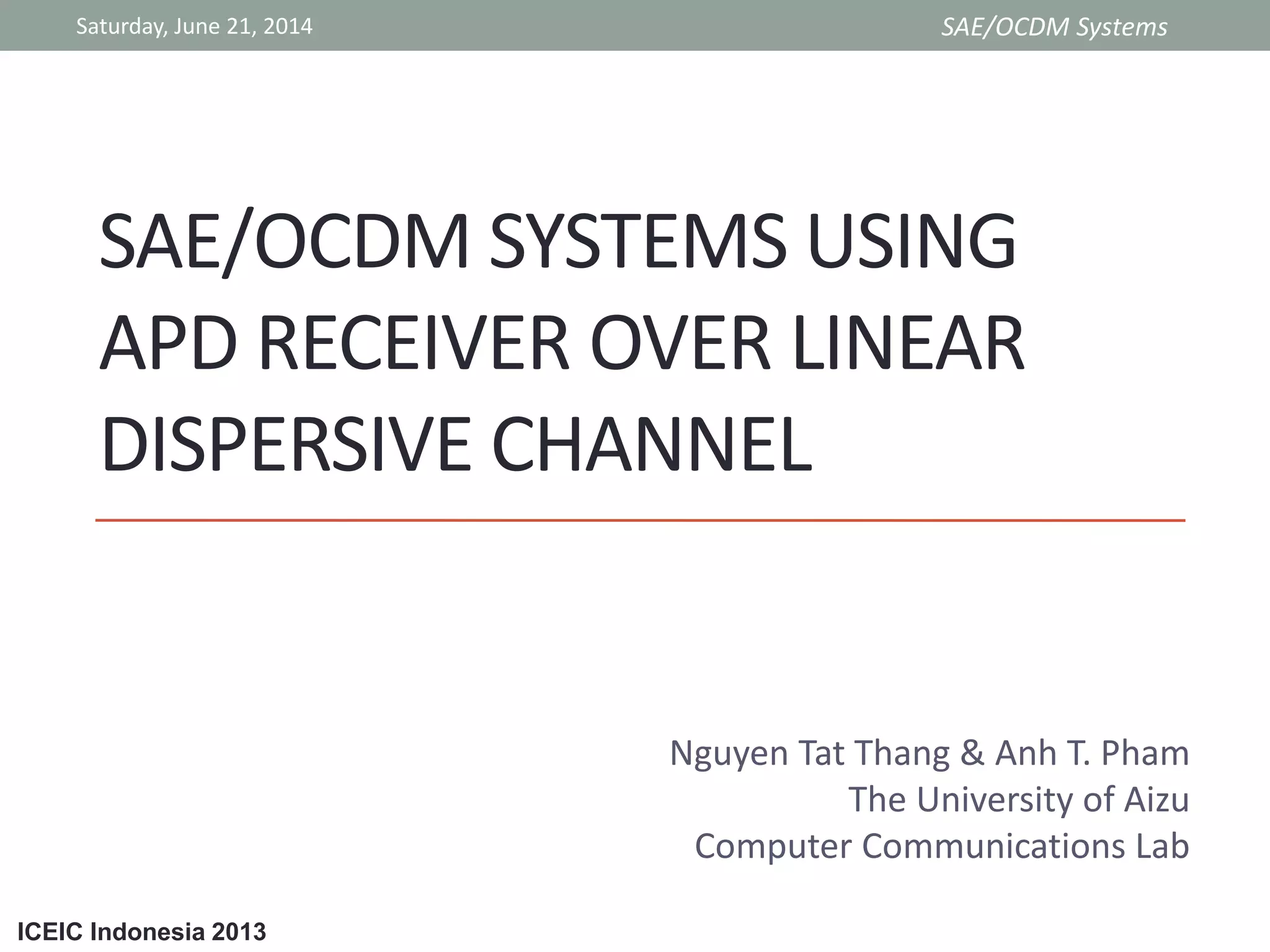 SAE/OCDM System | PPTX