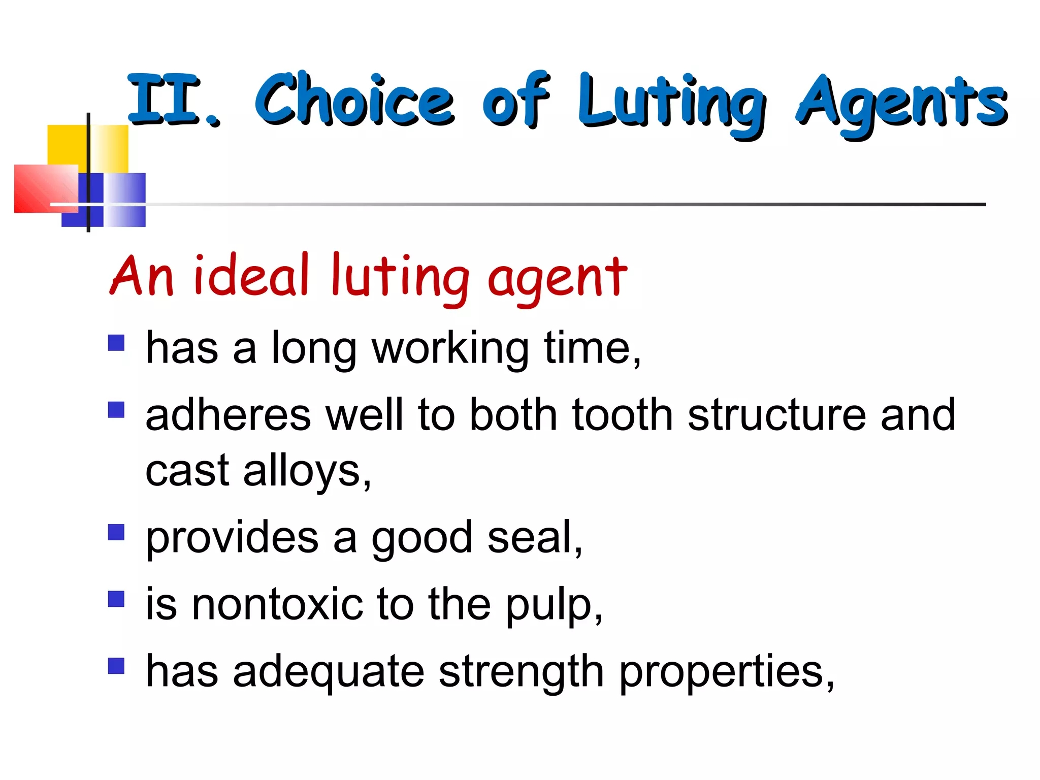 Luting agents and cementation | PPT