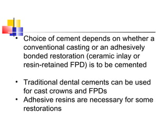 Luting agents and cementation | PPT