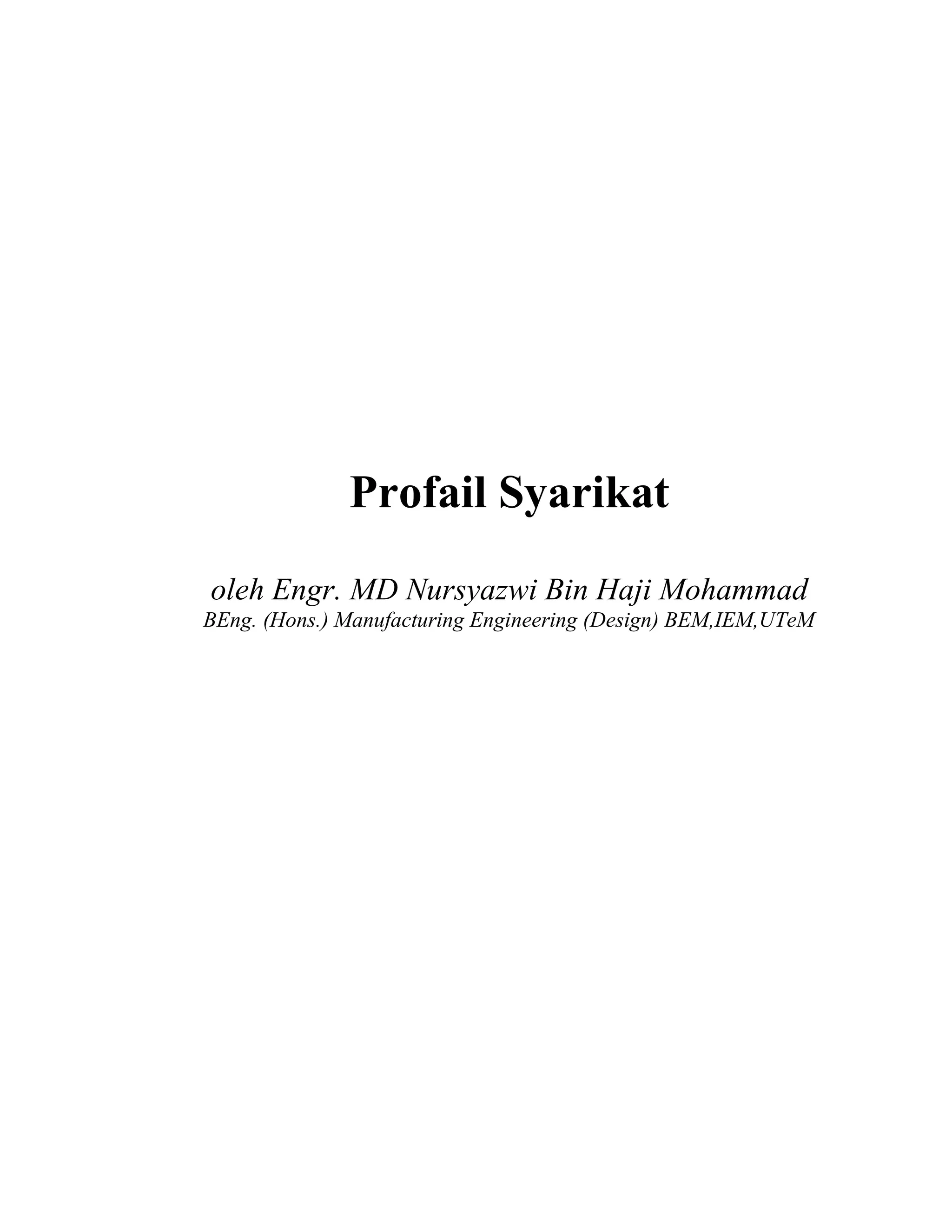 Profail Syarikat Wannah Enterprise | PDF