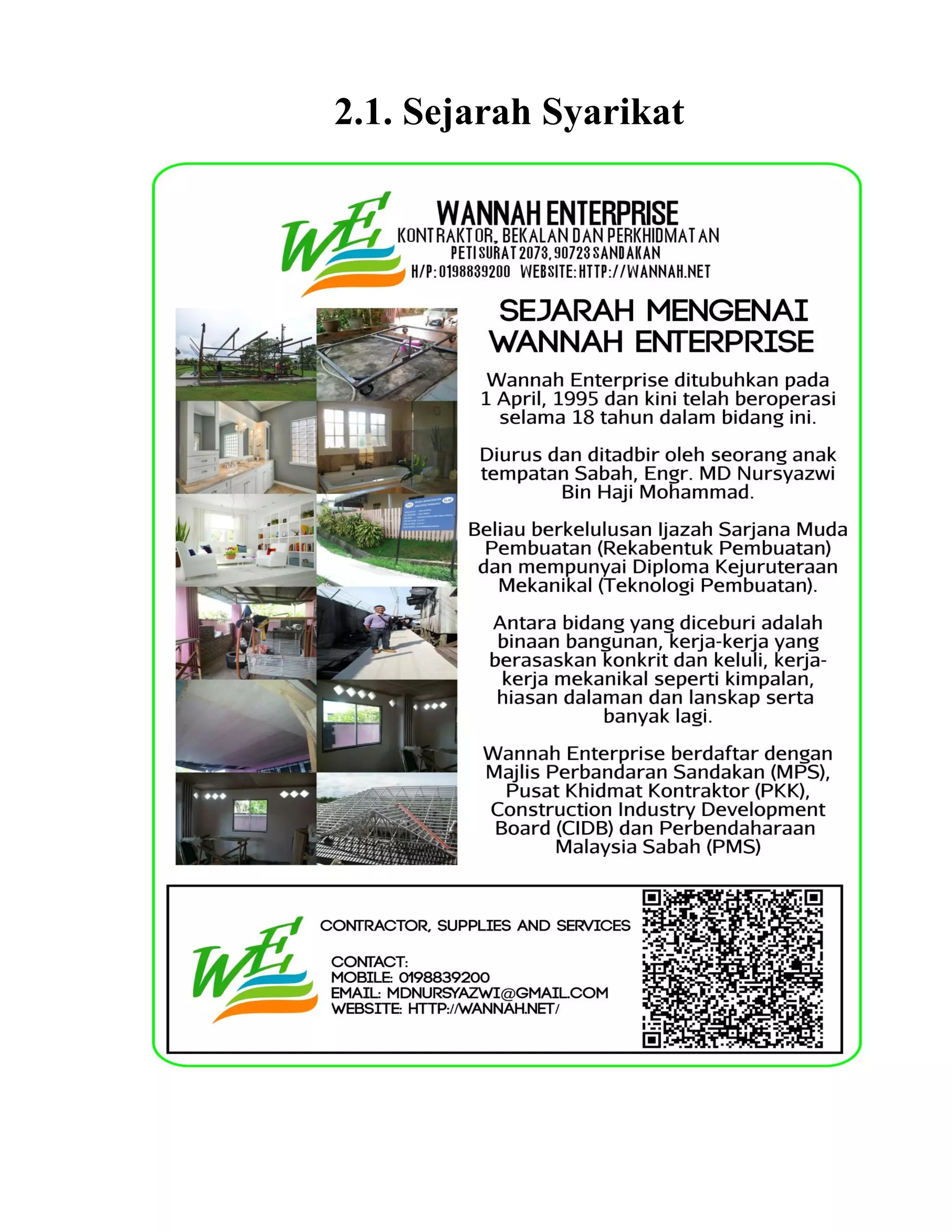 Profail Syarikat Wannah Enterprise | PDF