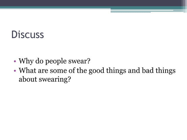 Profanity - Why do we swear? | PPTX