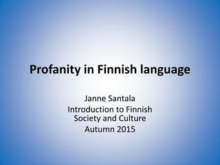 Profanity in Finnish language | PDF
