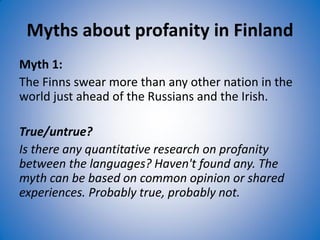 Profanity in Finnish language | PDF