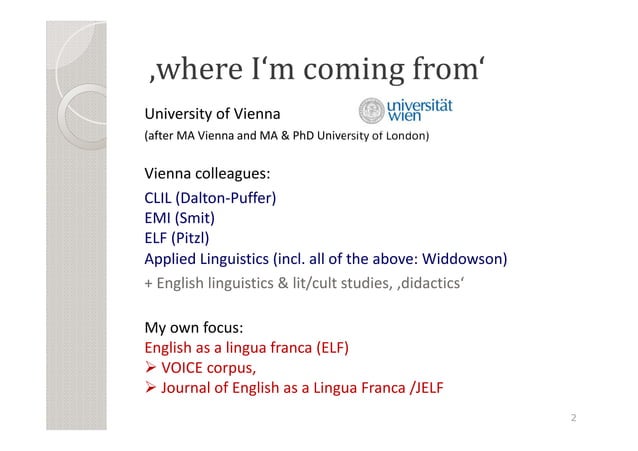 EMI and CLIL and ELF: how do they relate? | PPT