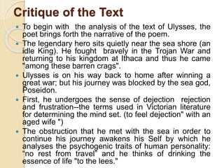Prof. OP Budhoila & Dr NK Mehta: Tennyson's Ulysses: A Critique ( How ...
