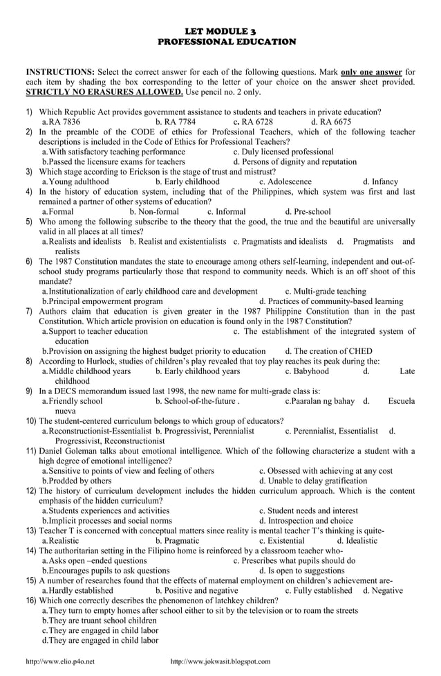 Profed or Professional Education reviewer | PDF | Educational ...