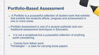 PORTFOLIO-BASED ASSESSMENT | PPTX