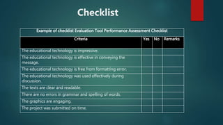 Evaluating Educational Technology | PPTX