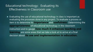 Evaluating Educational Technology | PPTX