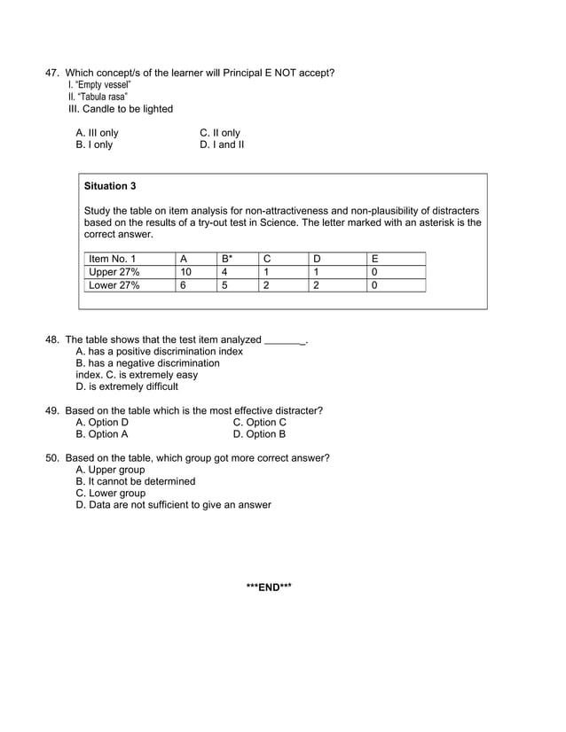 ProfEd Drills | DOC | Educational Assessment | Education