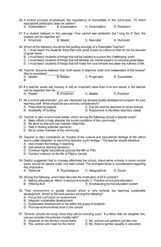 Prof ed questions | DOC | Education