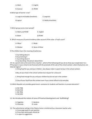 Prof ed ready | PDF | Educational Assessment | Education