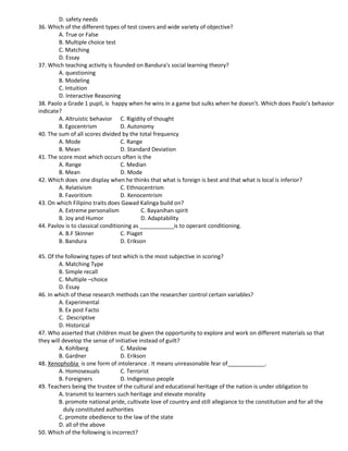 Prof ed ready | PDF | Educational Assessment | Education