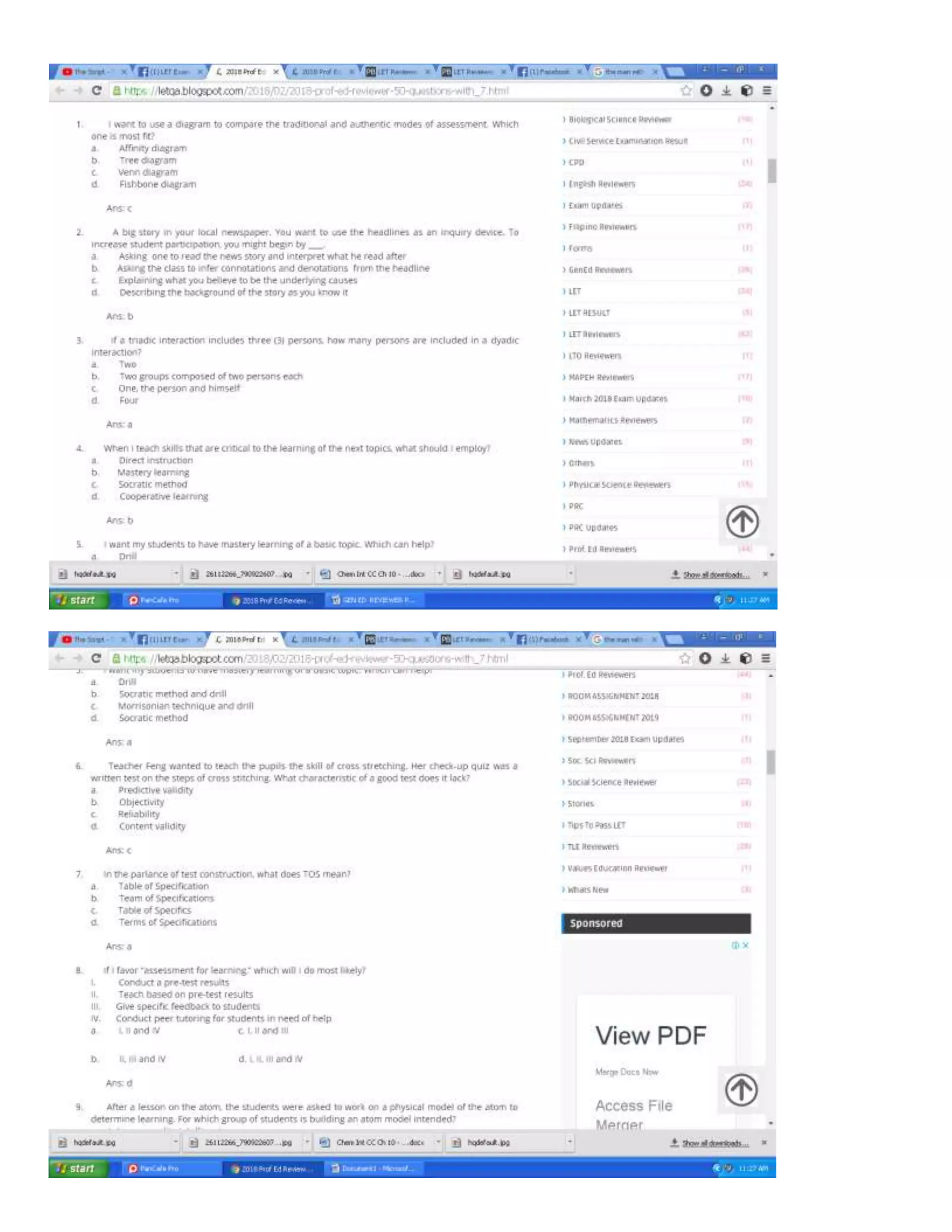 Prof ed reviewer part 2 | DOCX