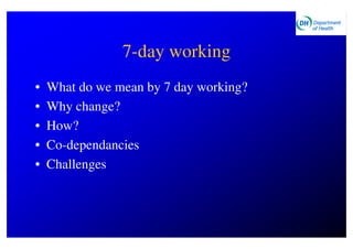 7 day services: applying the lessons to diagnostics - | PDF