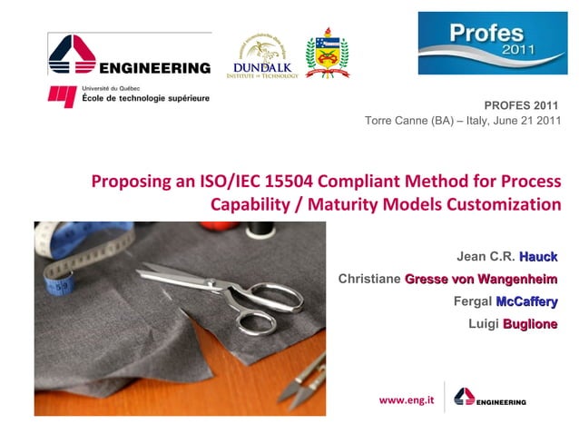 Proposing an ISO/IEC 15504 Compliant Method for Process Capability ...