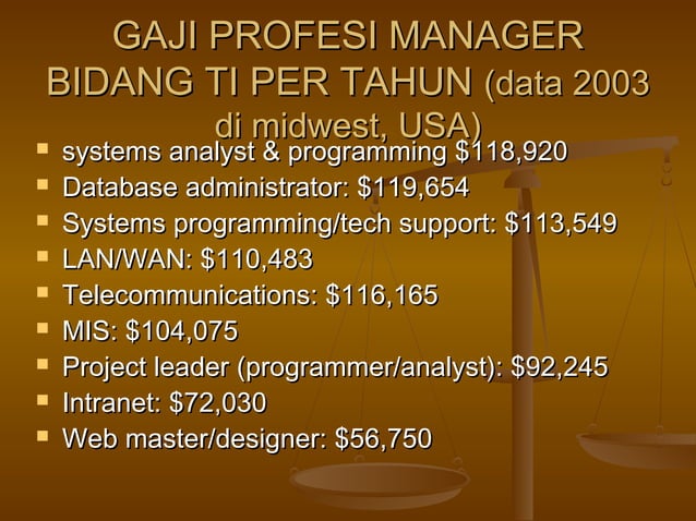 Profesi dan perencanaan karir dalam bidang teknologi informasi | PPT