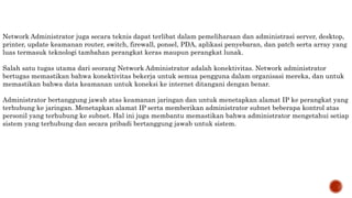 Profesi networking administrator | PPTX