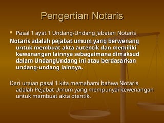 Profesi Notaris - Maperca Permahi Probolinggo.ppt