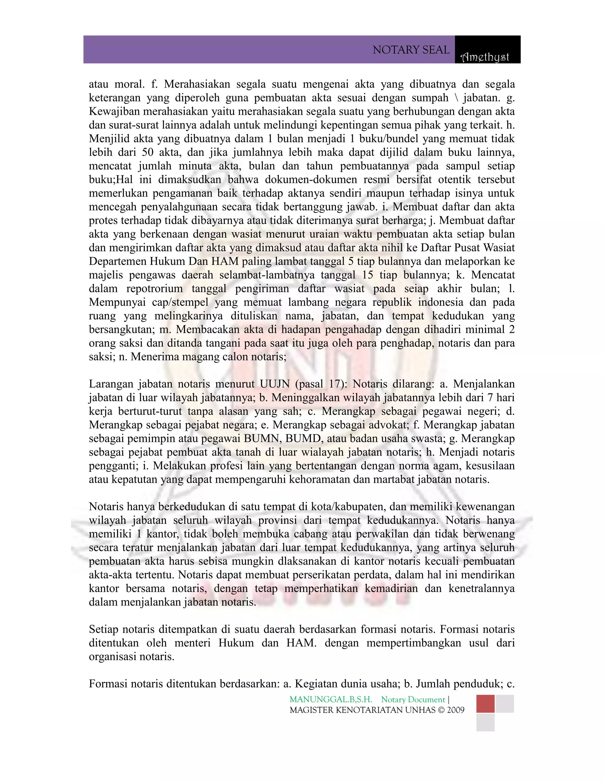 Profesi notaris sebagai jabatan terhormat | PDF