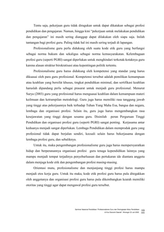 Profesional guru dalam peningkatan mutu kependidikan | PDF