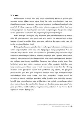 Profesional guru dalam peningkatan mutu kependidikan | PDF