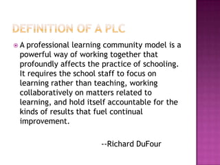 Profesional learning communities | PPTX | Professional School ...