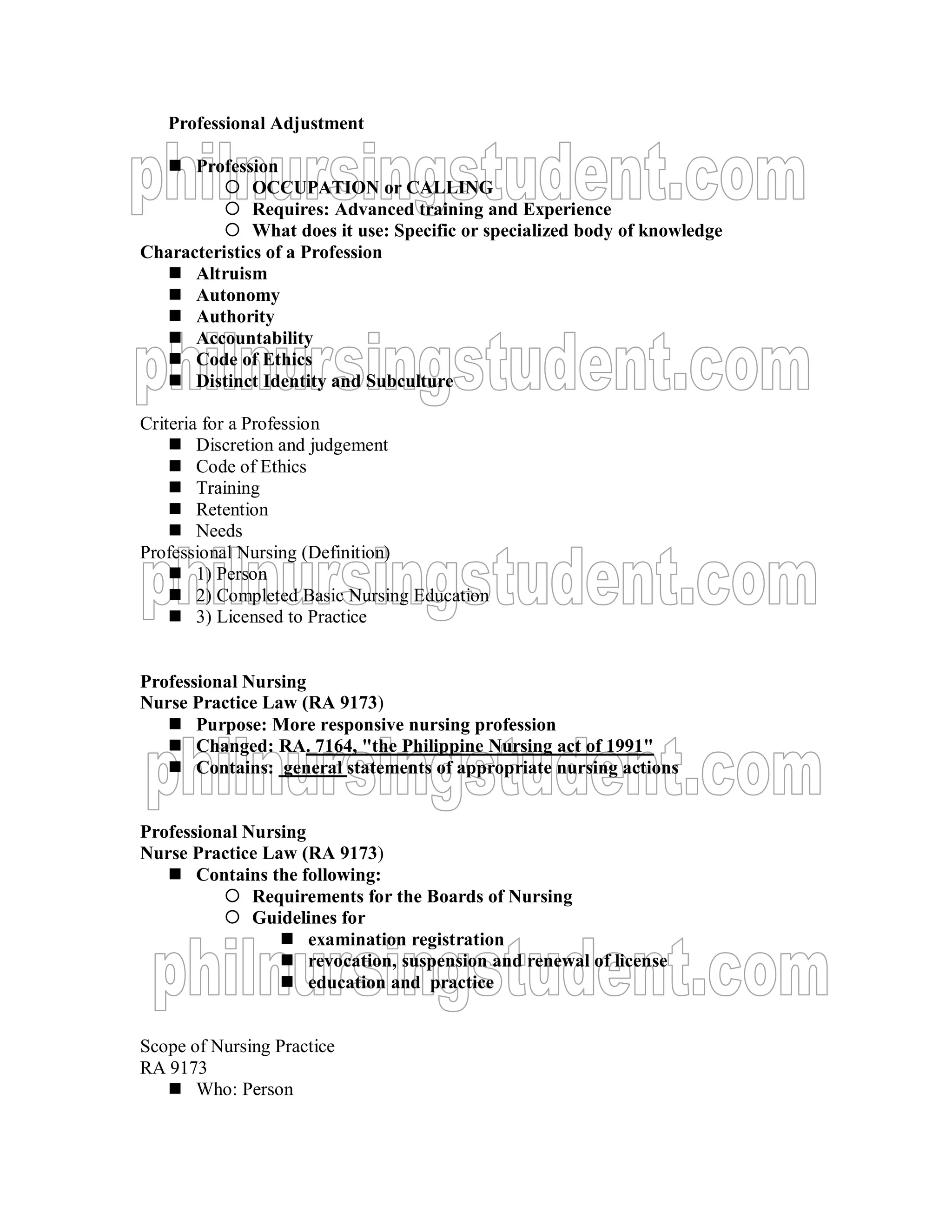 Profession adjustment philnursingstudent | PDF
