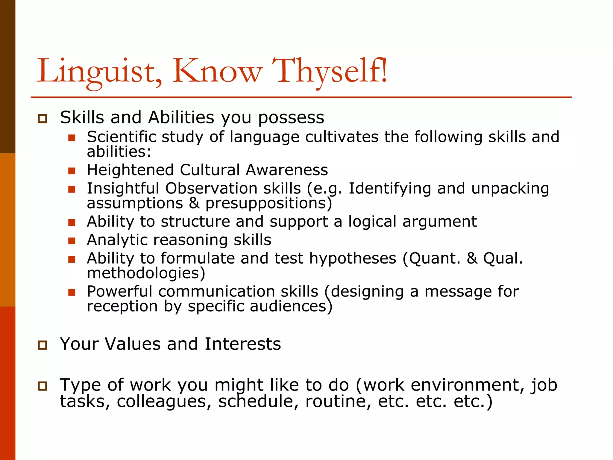 Professional applications-of-linguistics-1 | PPT | Resume Writing and ...