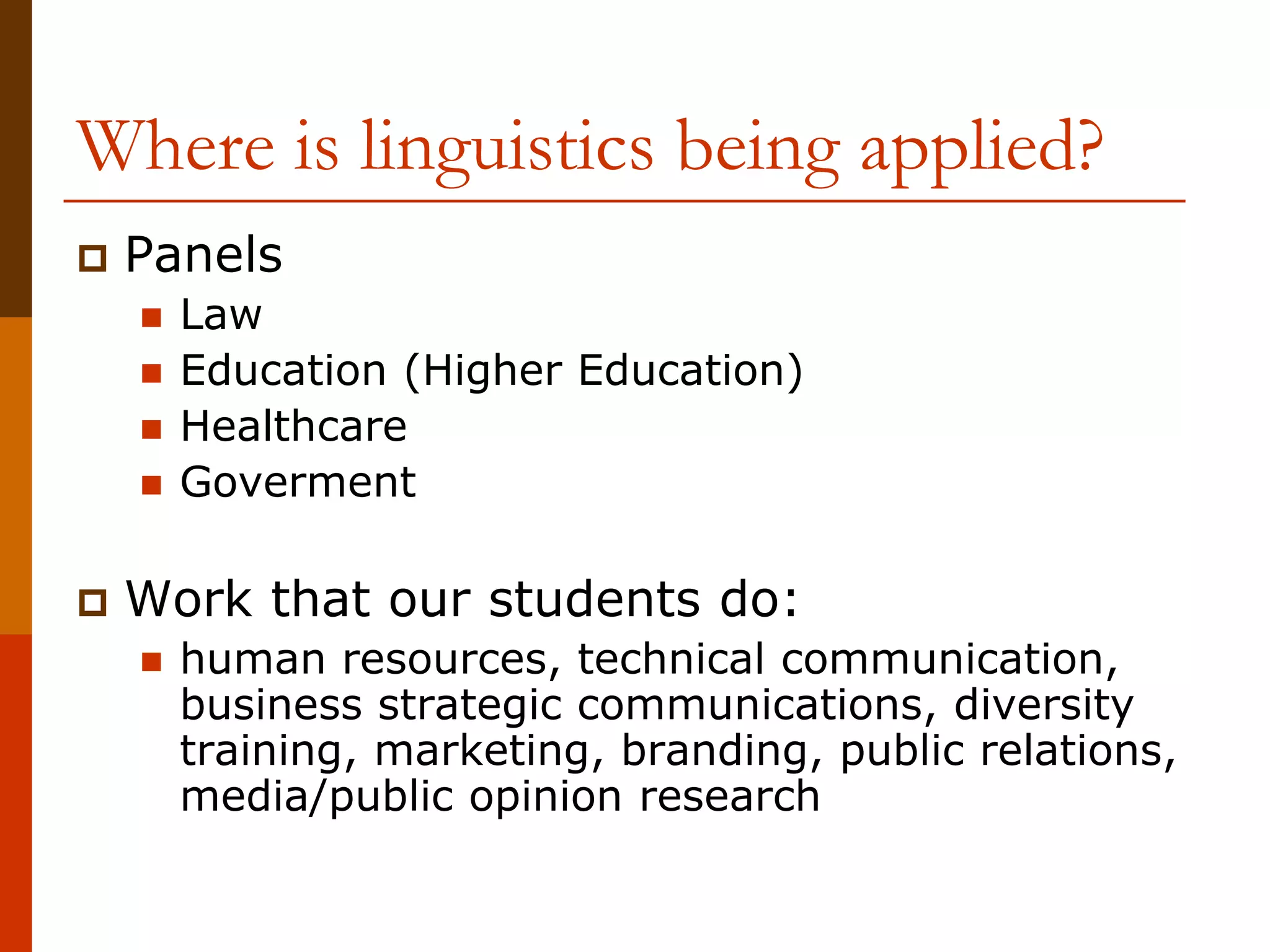 Professional applications-of-linguistics-1 | PPT | Resume Writing and ...