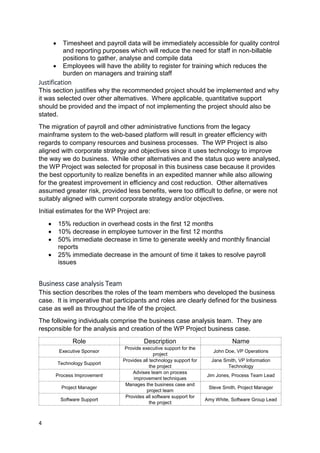 Professional Business Case | DOCX