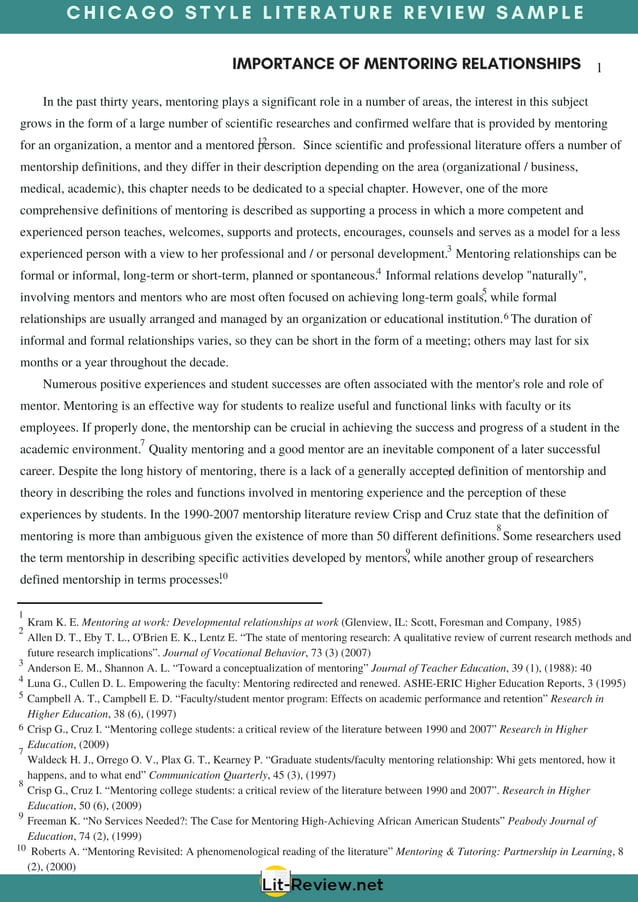 Professional Chicago Style Literature Review Sample | PDF | Resume ...