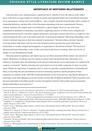 Professional Chicago Style Literature Review Sample