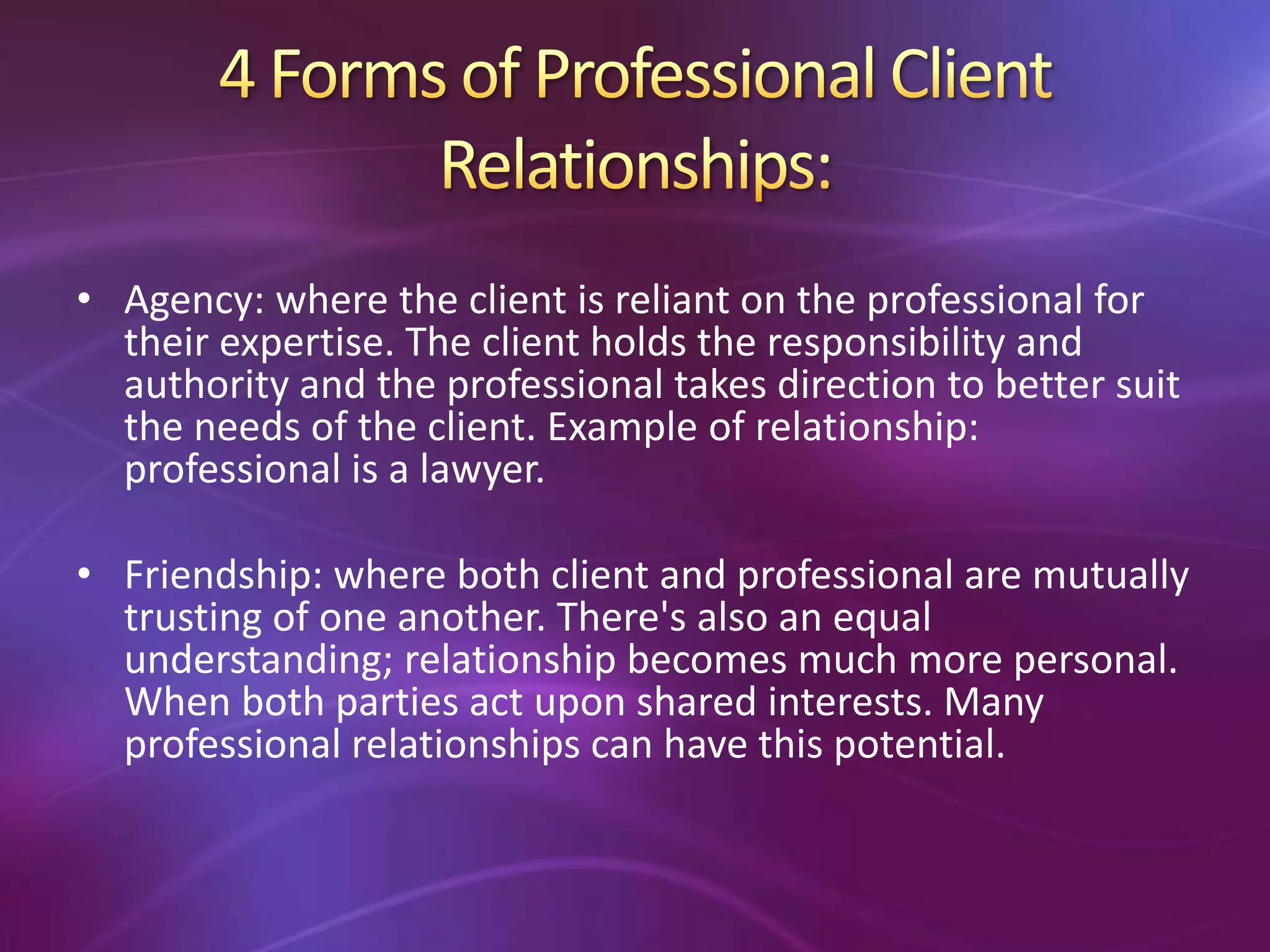 Professional client relationship | PPTX