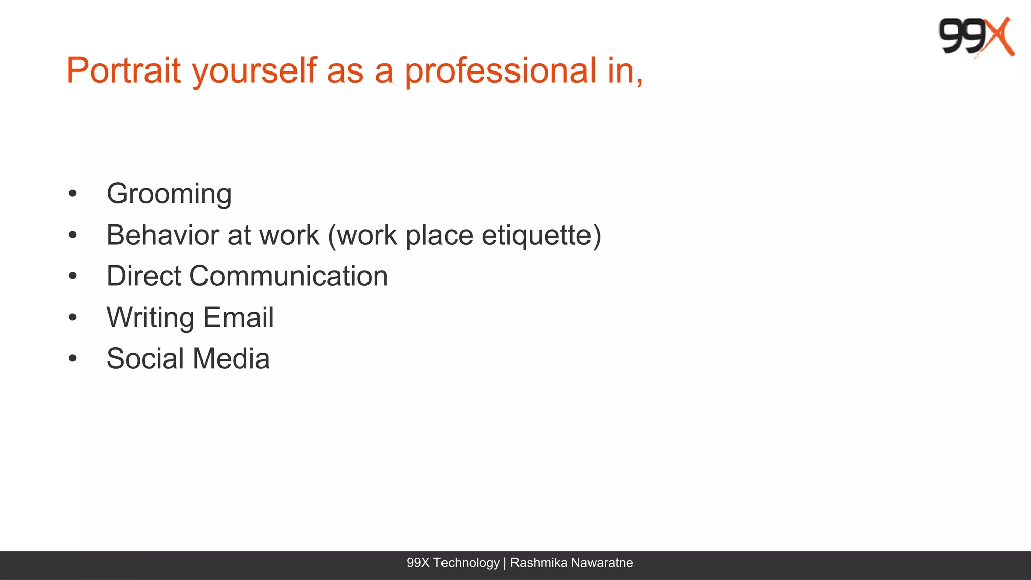 Professional Etiquette - Communication, Grooming, Email and Workplace ...