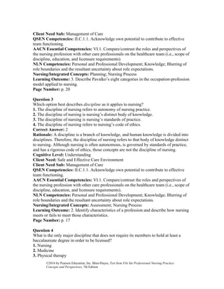 Professional Nursing Practice Concepts and Perspectives 7th Edition ...