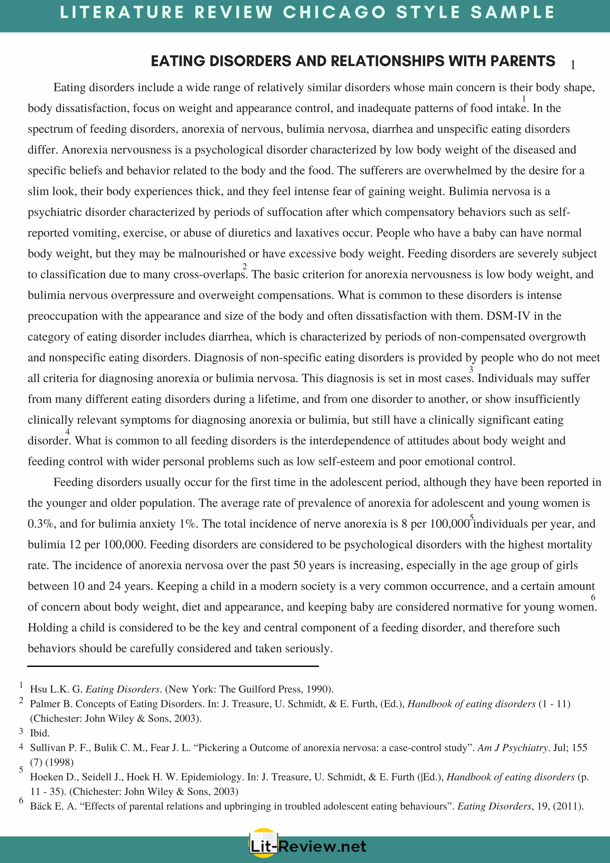 Professional Sample Literature Review Chicago Style | PDF