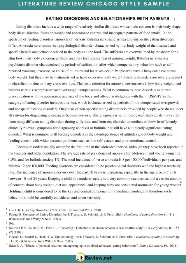 Professional Sample Literature Review Chicago Style | PDF
