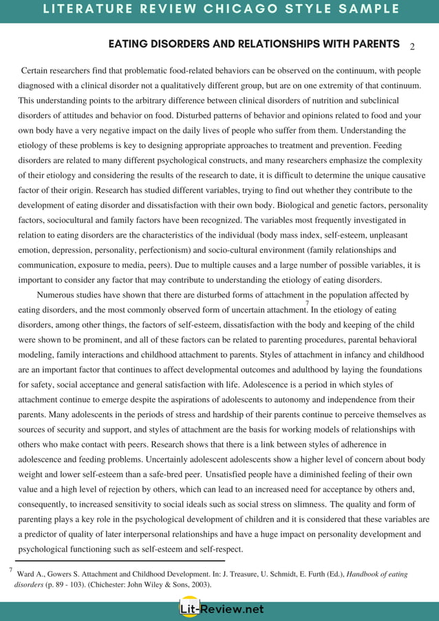 Professional Sample Literature Review Chicago Style | PDF