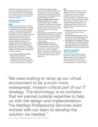 NetApp Professional Services Brochure | PDF
