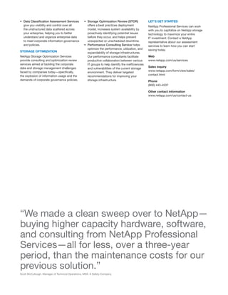 NetApp Professional Services Brochure | PDF