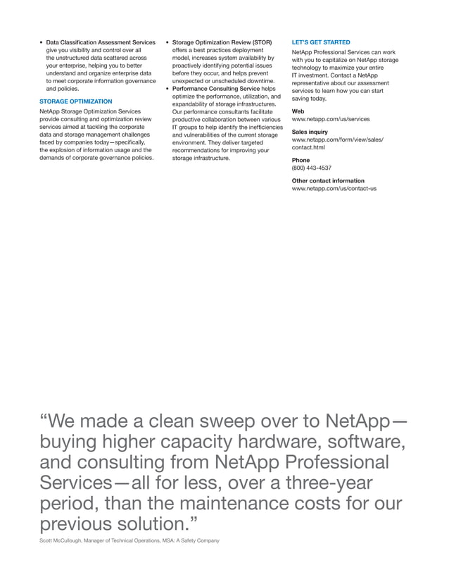 NetApp Professional Services Brochure | PDF | Free Download