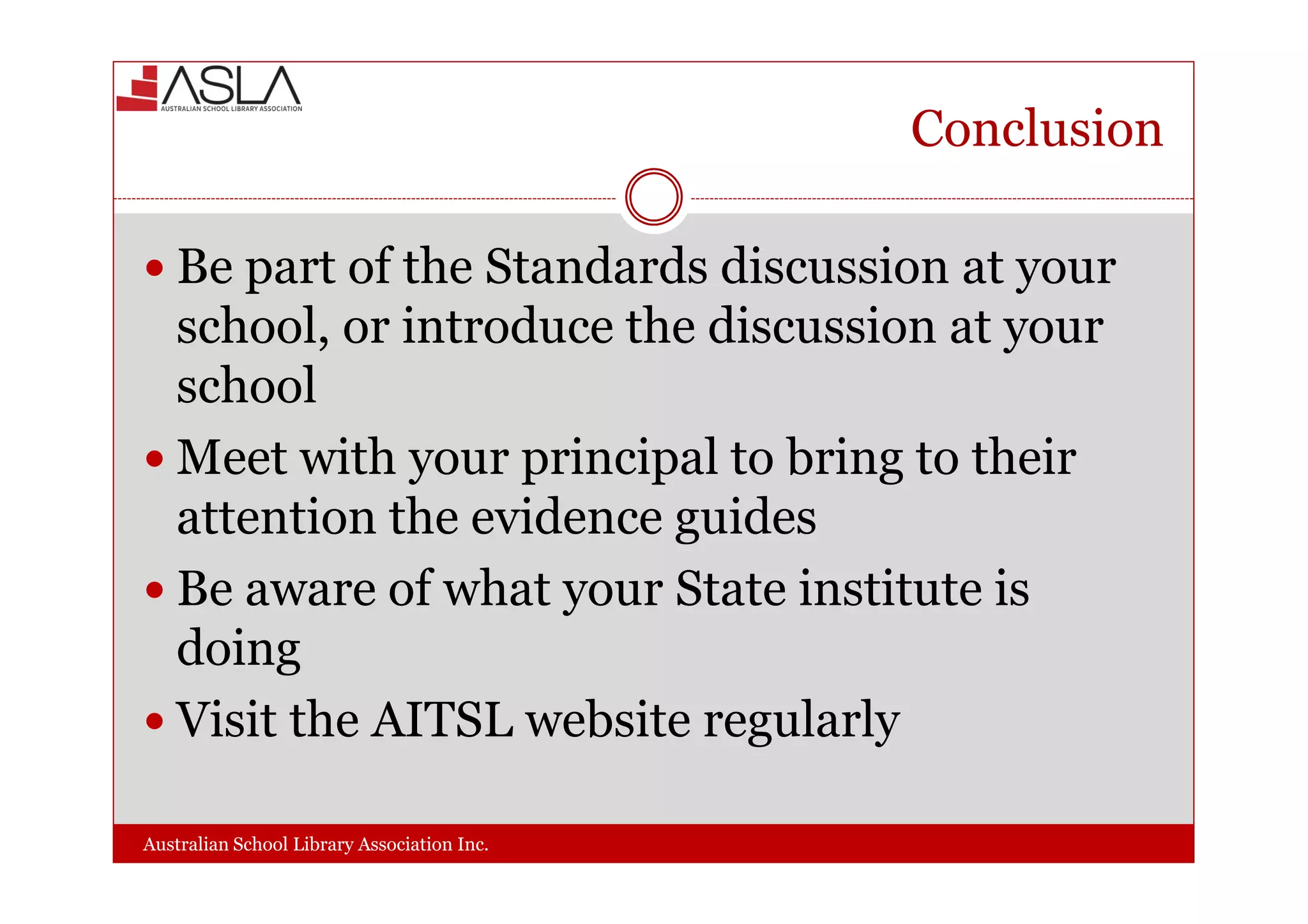 Australia Professional Standards for Teachers: Teacher Librarian ...