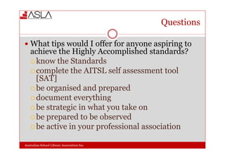 Australia Professional Standards for Teachers: Teacher Librarian ...