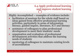 Australia Professional Standards for Teachers: Teacher Librarian ...