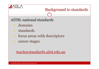 Australia Professional Standards for Teachers: Teacher Librarian ...