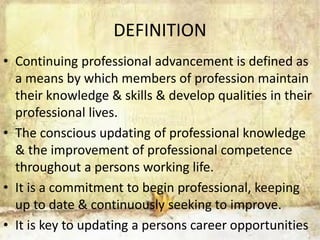 Professional advancement in nursing | PPT