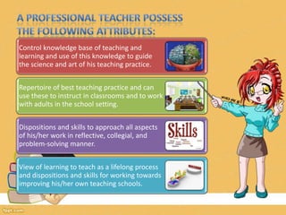 Professional attributes of a Teachers | PPTX